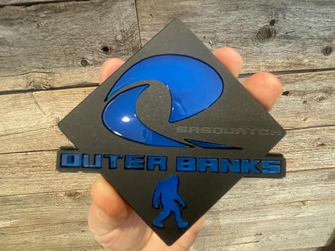 Outer Banks Sasquatch Badge, Gloss Black on Matte Black - Etsy