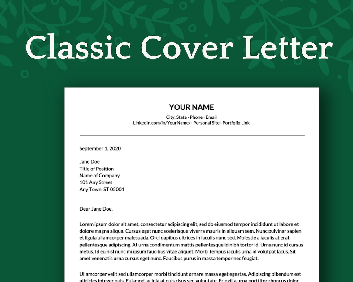 Ivy League Resume and Cover Letter Template Classic Google | Etsy