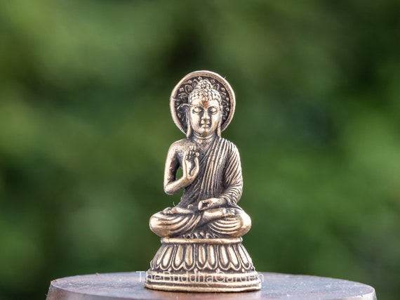 Protection Buddha Figurine With Lotus Blossom Halo: 1 and | Etsy