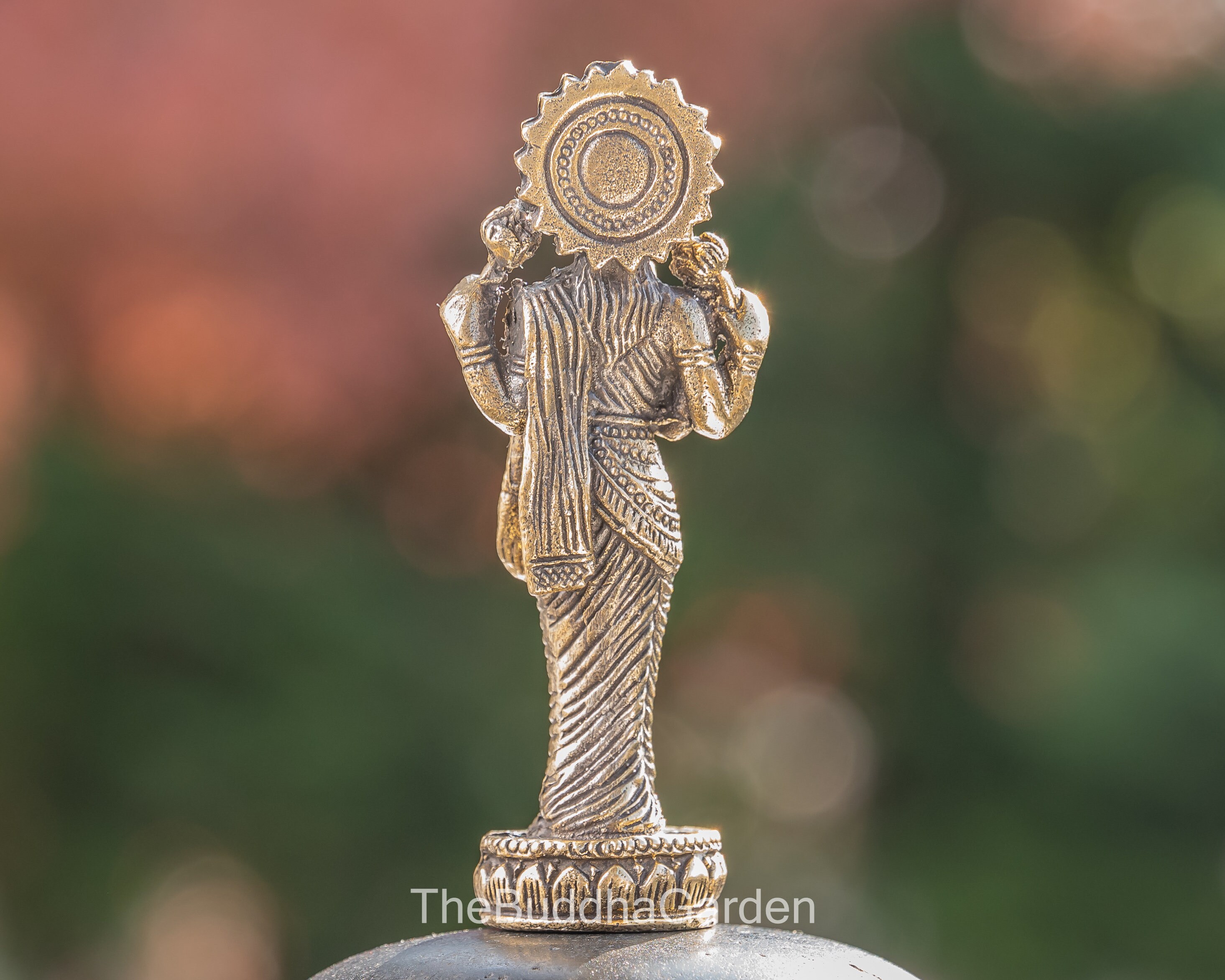 Lakshmi Statue: Lakshmi Standing With Lotus Blossoms, Hindu Goddess of ...