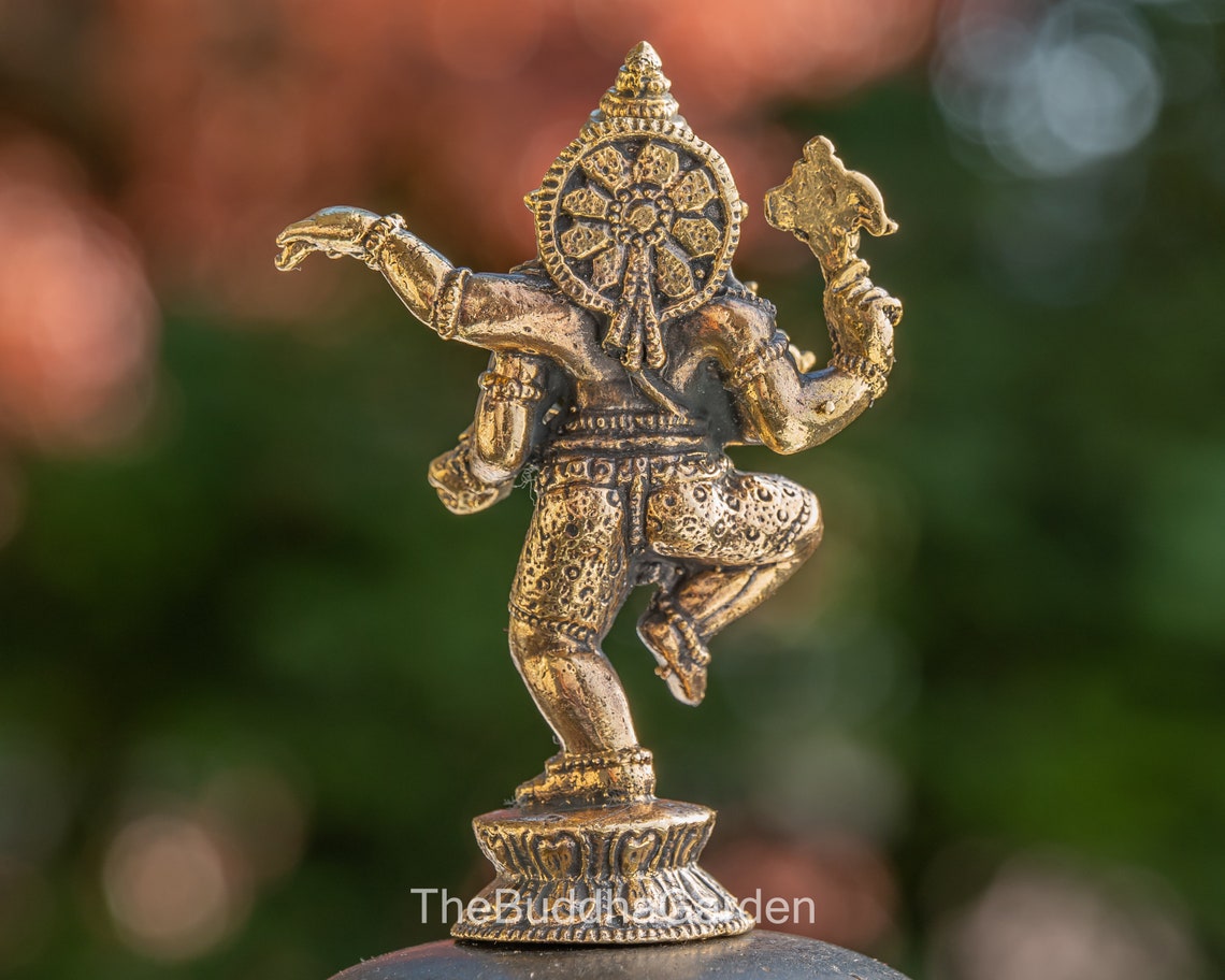 Brass Dancing Ganesh Statue, 2.5 Inches Tall, Hindu God of Success ...