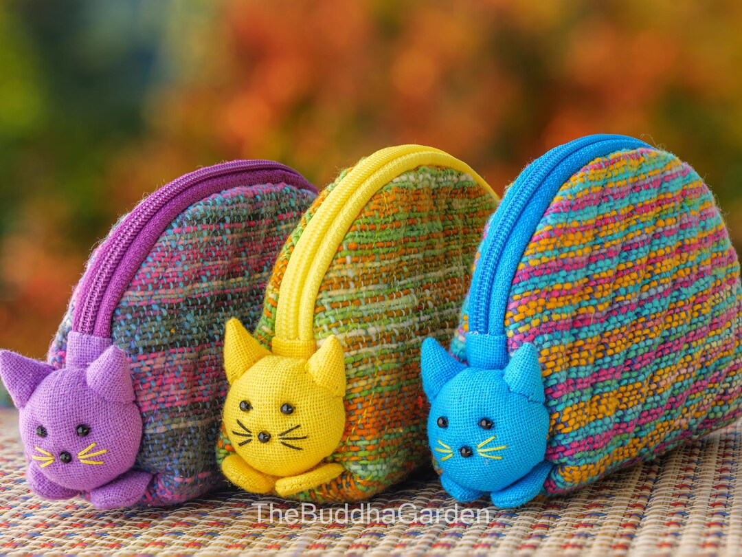Cotton Cat Coin Purse Wallets, Made in Thailand: Adorable Kitten ...