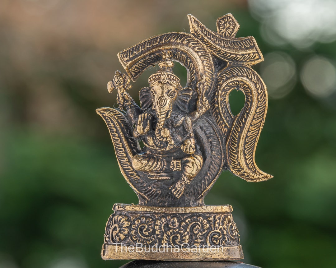 Brass Ganesh Om Statue, 2.5 Inches Tall, Ganesh Statue, Om Statue ...