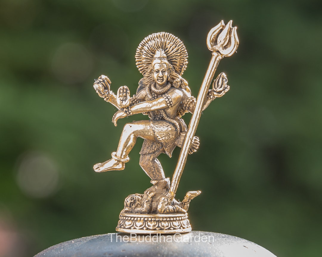 Brass Dancing Shiva Statue, 1.75 Inches Tall, Small Statue, Hindu ...