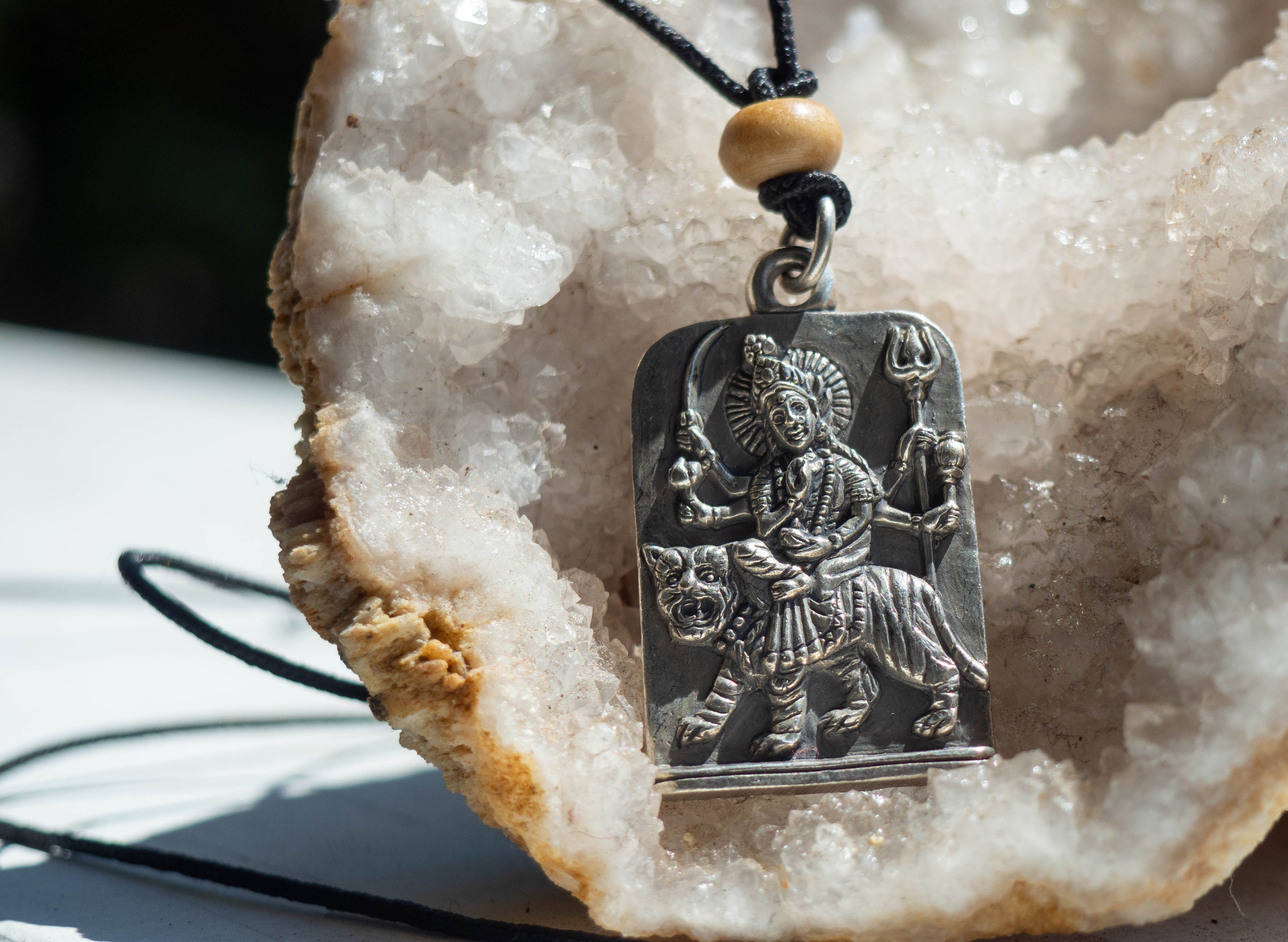 Brass Durga Pendant 1 Inch Tall Durga the Hindu Goddess of - Etsy