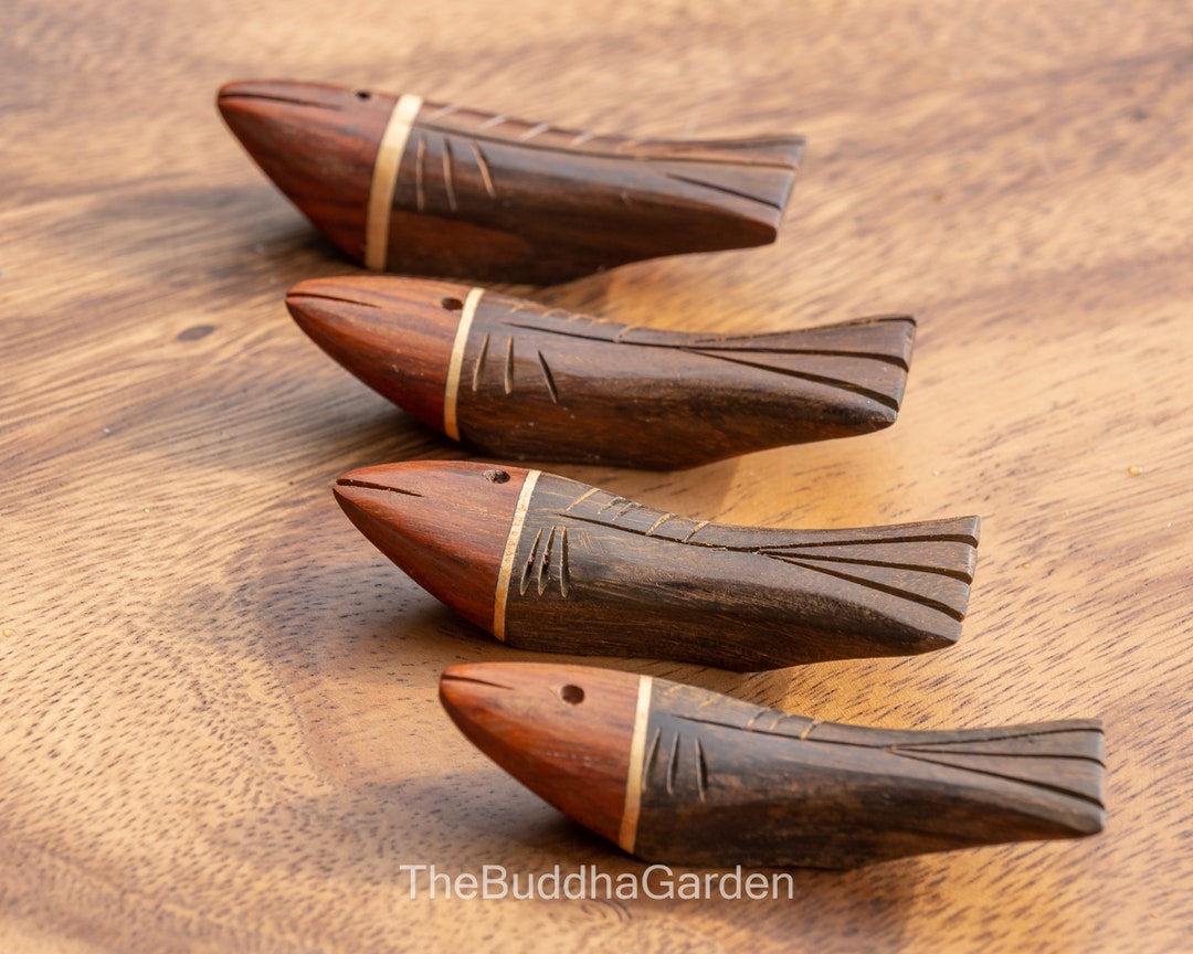 Decorative Fish Shaped Rosewood Chopstick Holder, 2 Chopstick Holders ...
