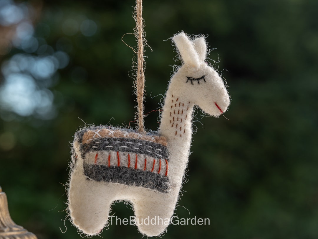 Felt Llama Hanging Ornaments, Hand Made in Nepal Lama Ornaments - Etsy