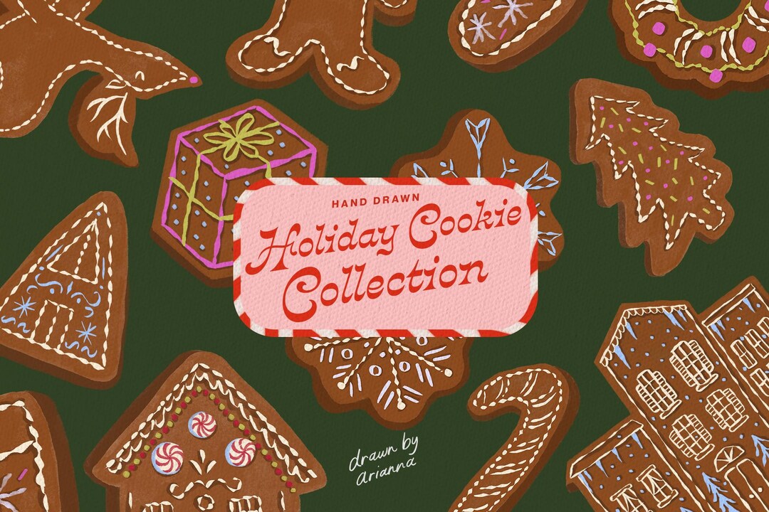 Hand-drawn Holiday Cookie Collection - Etsy