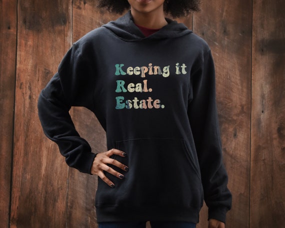 Black Real Estate Hoodie Black Realtor Gifts Keeping It - Etsy