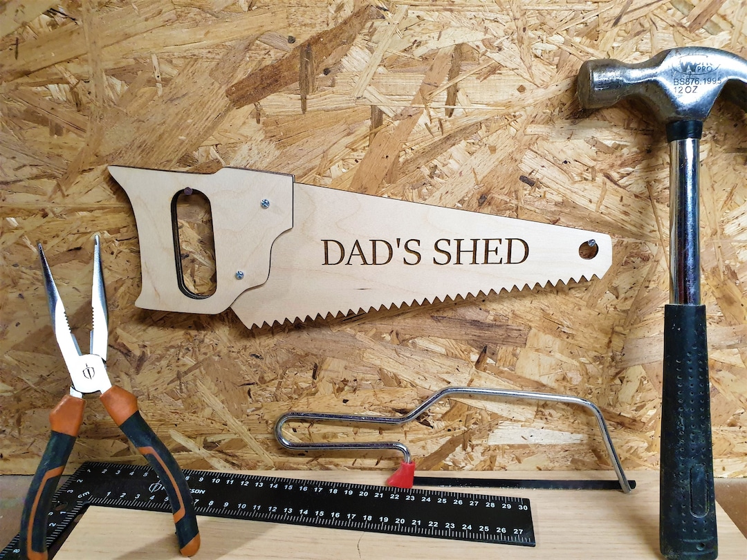 Personalised Wooden Hand Saw Sign Custom Workshop Sign Shed Sign ...