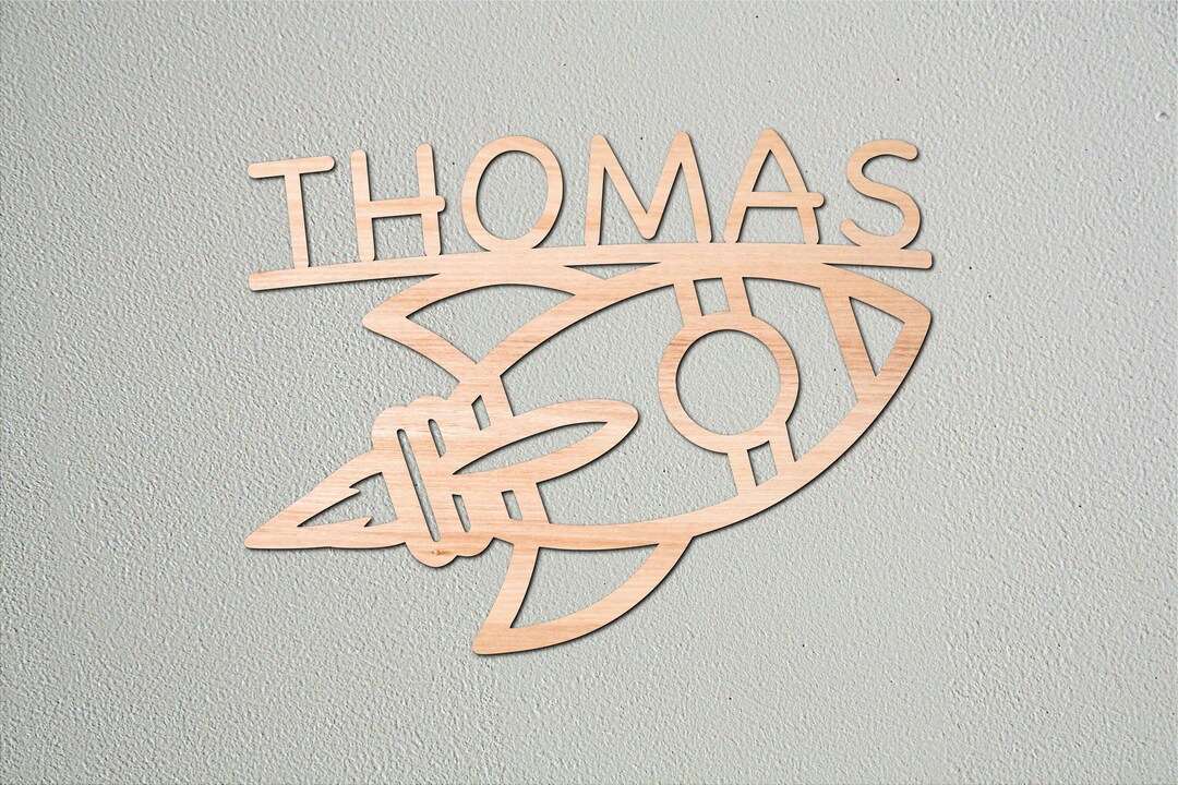 Rocket Room Sign, Personalised Name Sign, Spaceship Room Decor ...