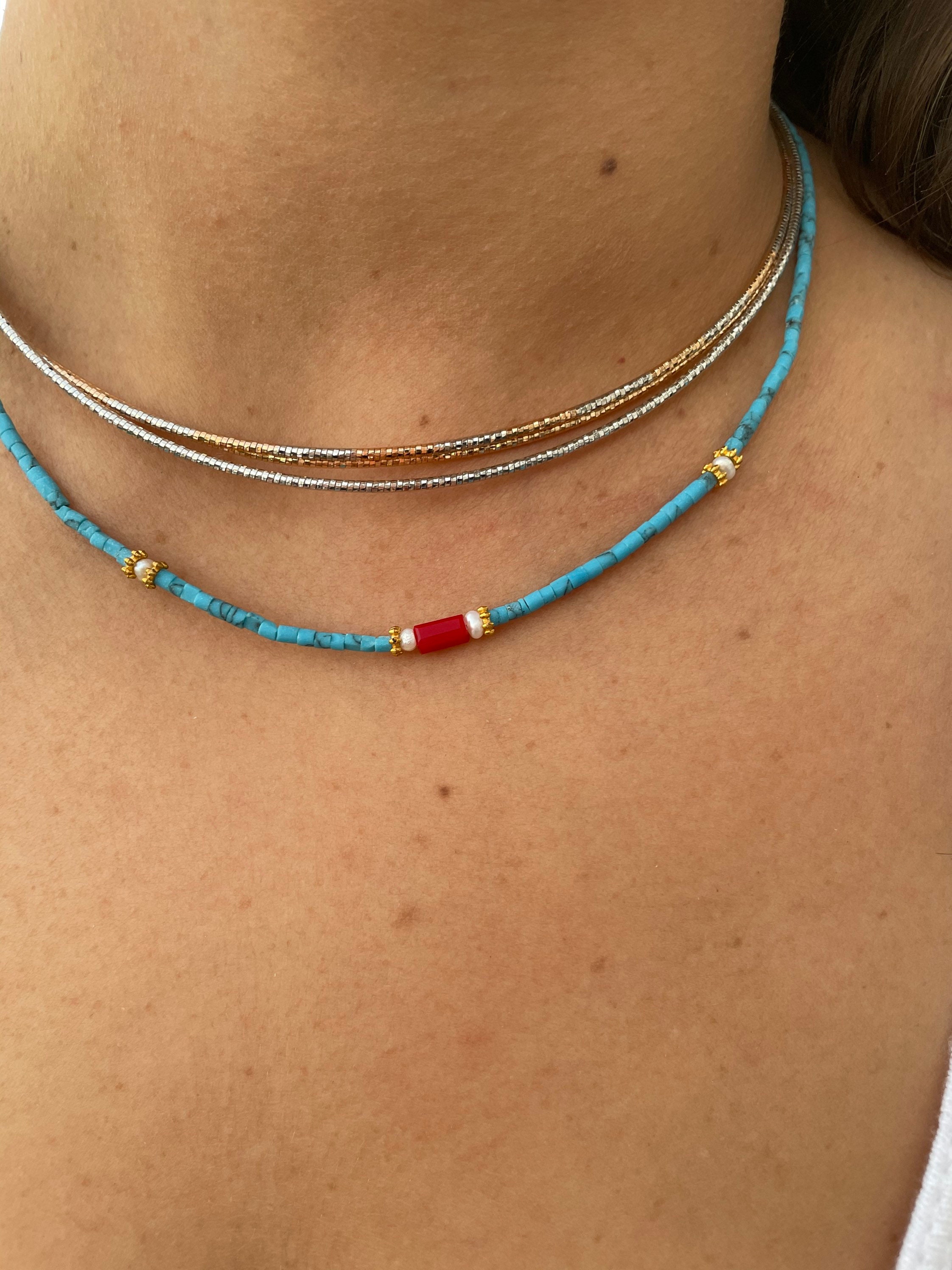 Zierliche glitzernde Dünne Kette, Minimalistische Halskette, Gold, Silber, und Gold/Silber ...