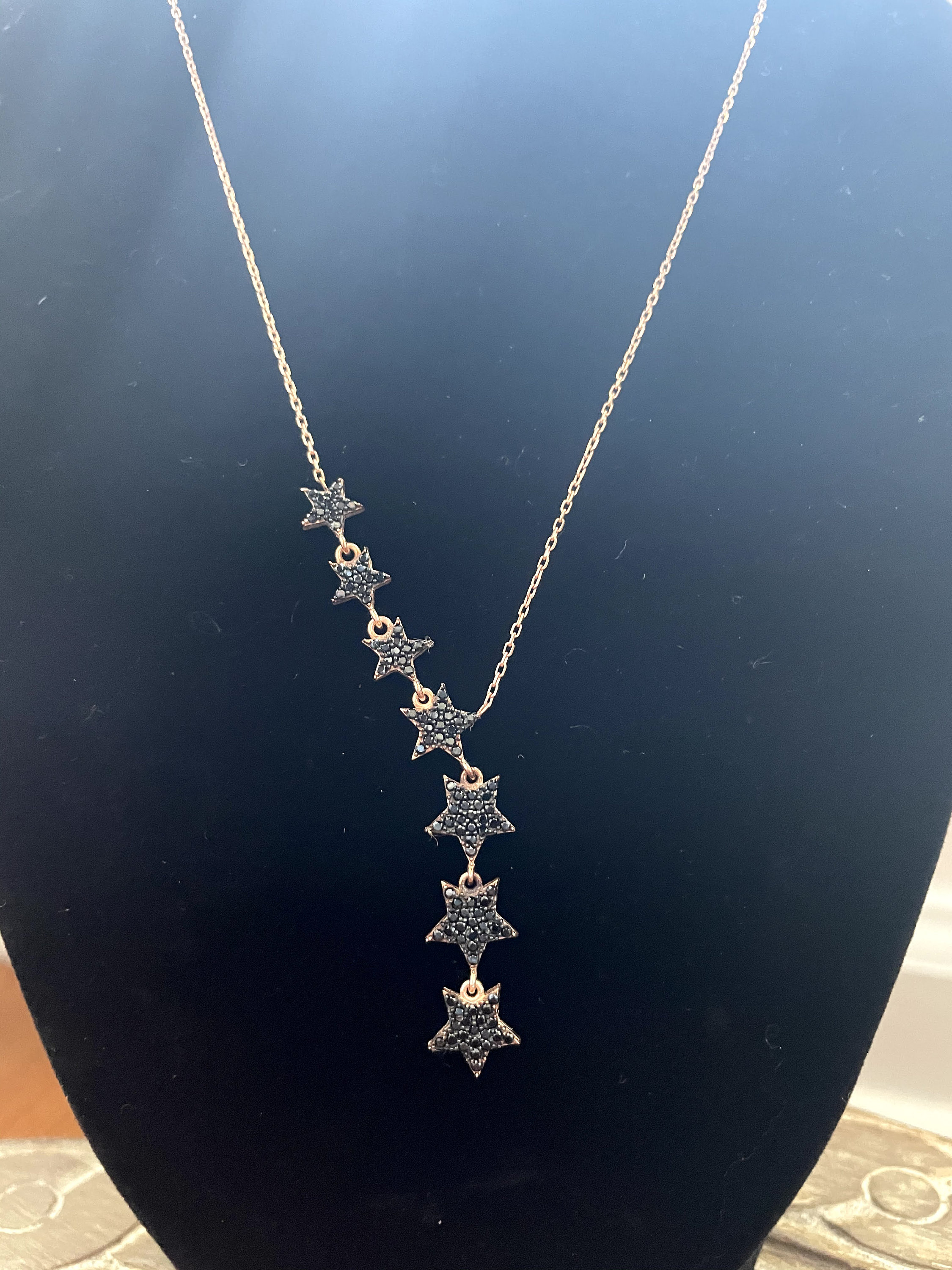 Trendy 925 plata Zircon piedra shooting star collar, regalo de Navidad ...