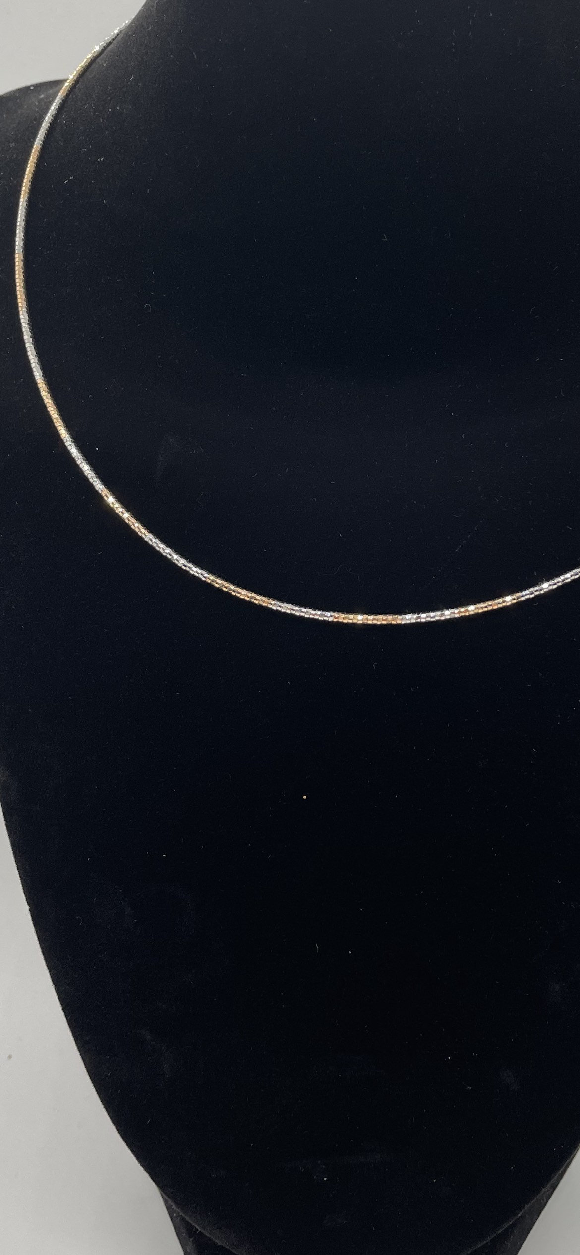 Zierliche glitzernde Dünne Kette, Minimalistische Halskette, Gold, Silber, und Gold/Silber ...