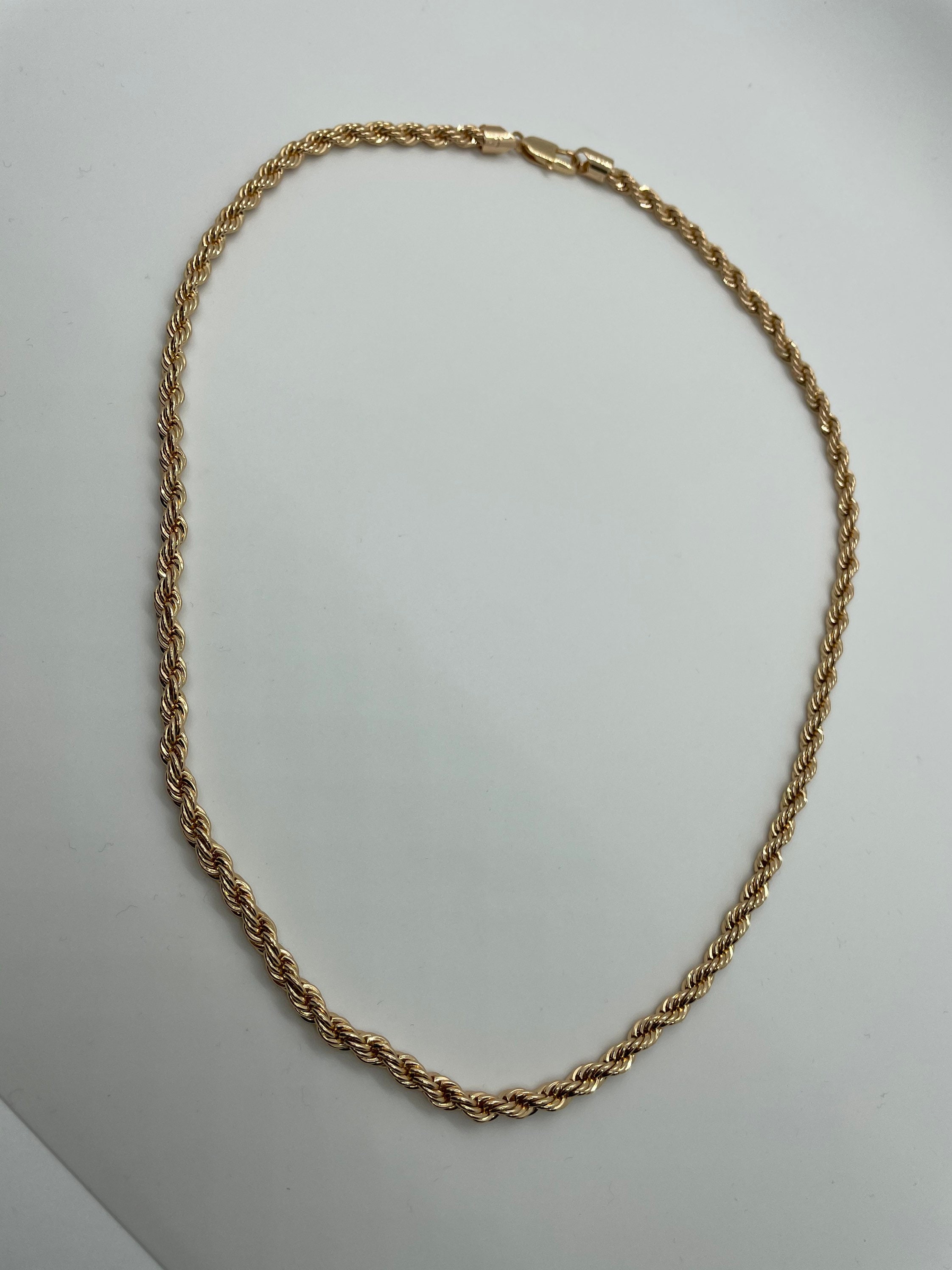 Braided Rope Chain Necklace Gold French Rope Trendy - Etsy UK