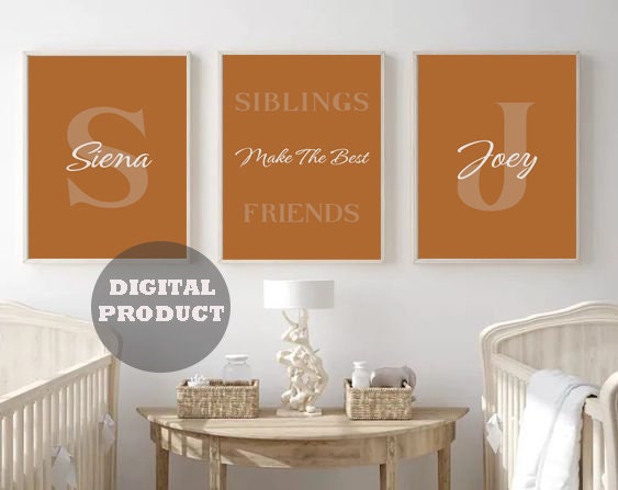 Siblings Make the Best Friends Printable Art, Sister Quote, Rainbow ...