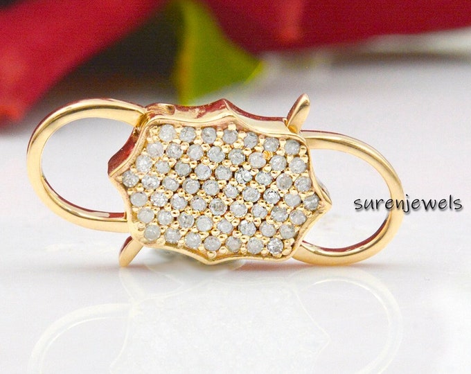 Solid Gold Heart Diamond Padlock - Gold Heart Diamond Pandant - Vintage ...