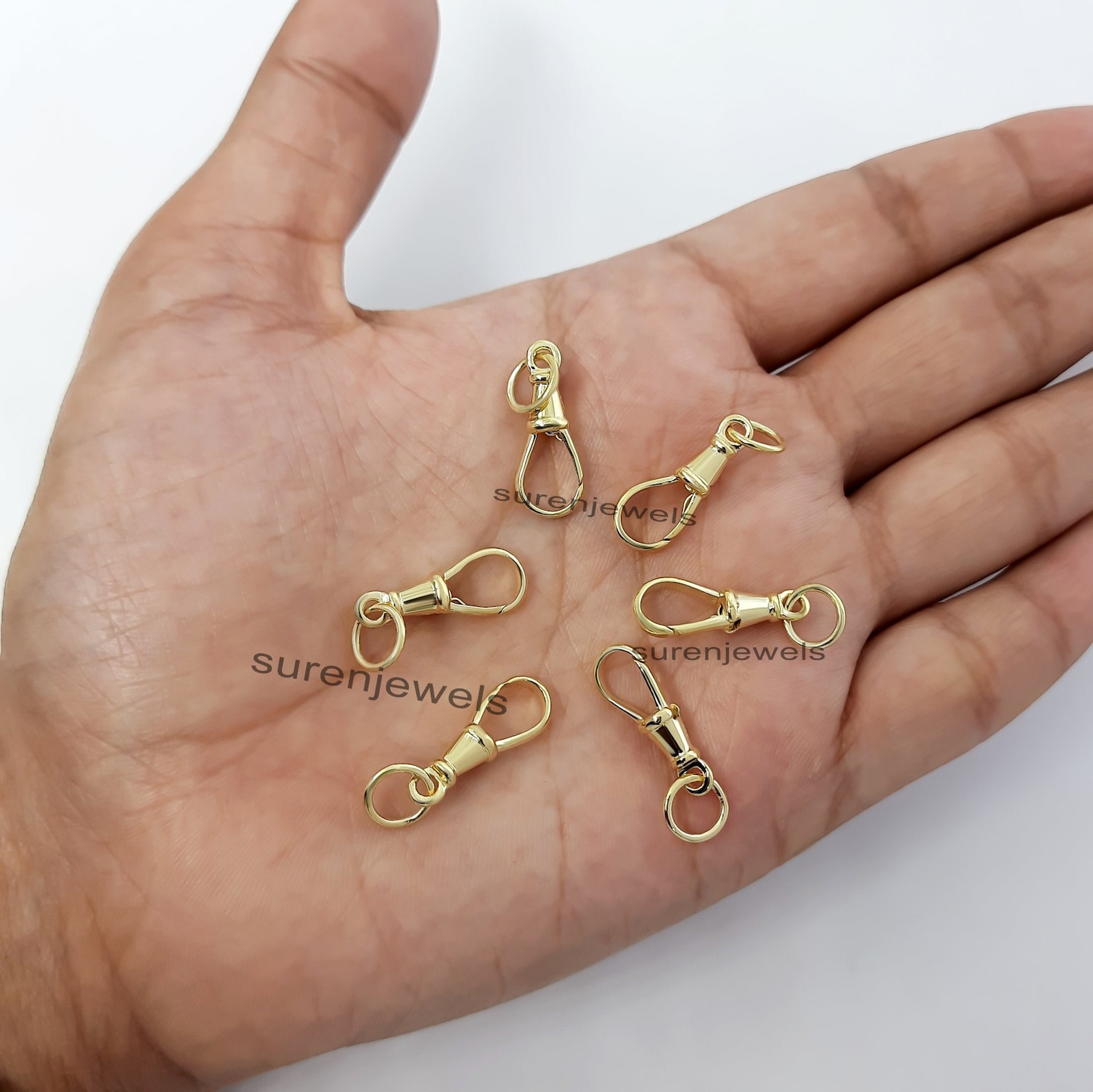 14k Solid Gold Swivel Push Lock 14K Gold Push Lock for - Etsy