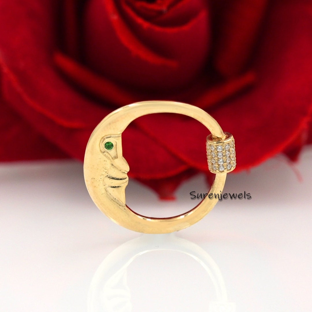 925 Silver Moon Carabiner Lock, Silver Moon Carabiner, Silver Carabiner ...