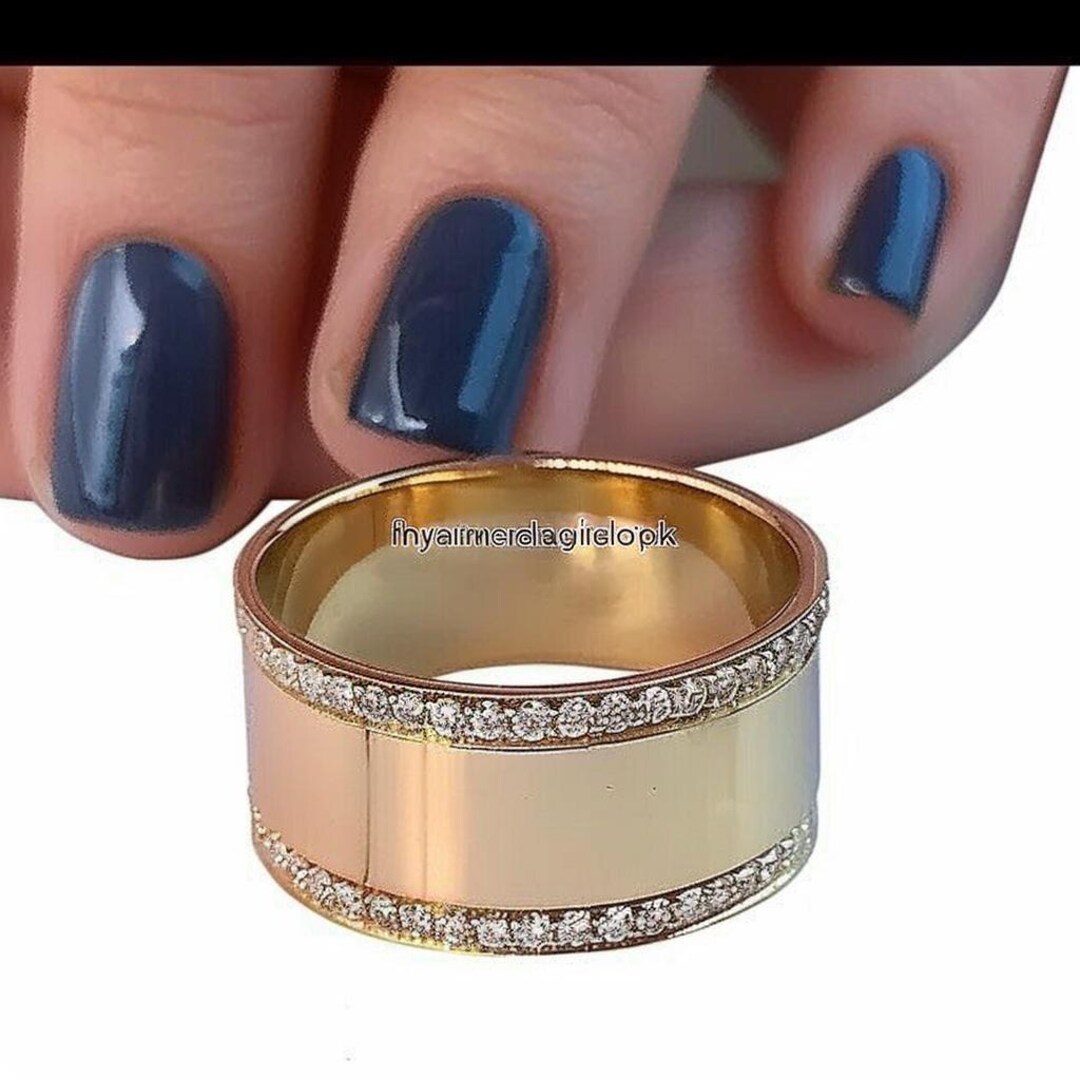 Diamond Cigar Band Ring, Wide Cigar Band, Cigar Band Ring, Diamond Band ...