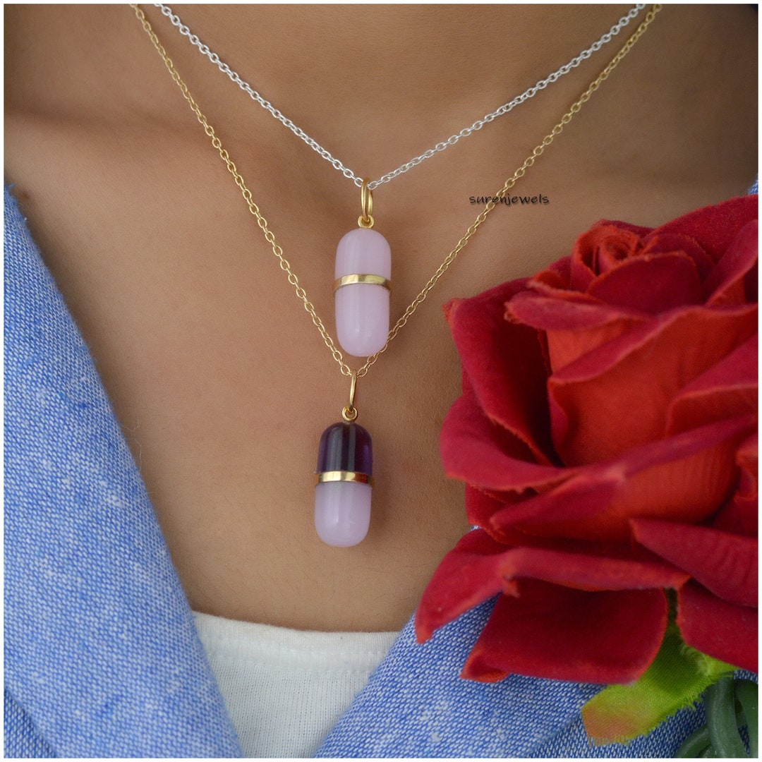 Best Seller Gemstone Pill Pendant, Designer Pill Pendant, Pill Capsule ...