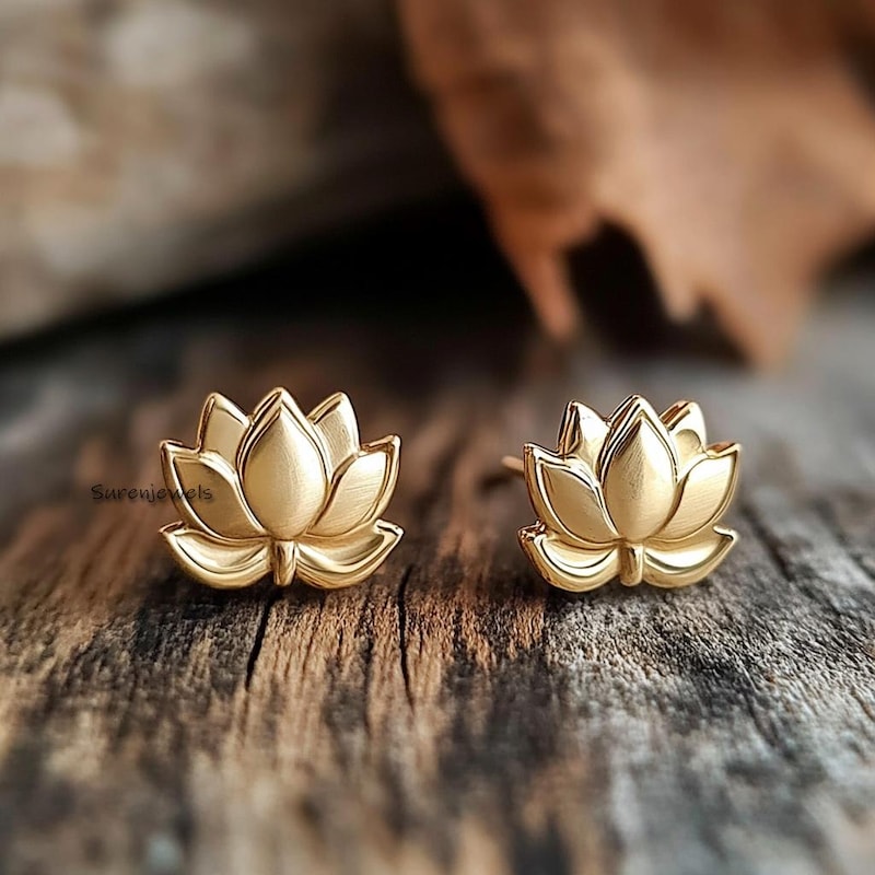 Lotus Earrings - Etsy