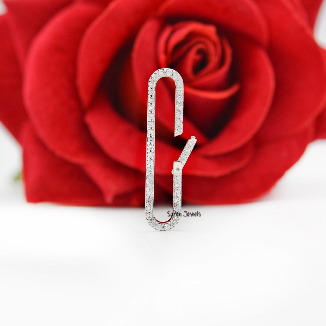 14K Gold Diamond Oval Enhancer, Charm Enhancer Gold, Charms Holder ...