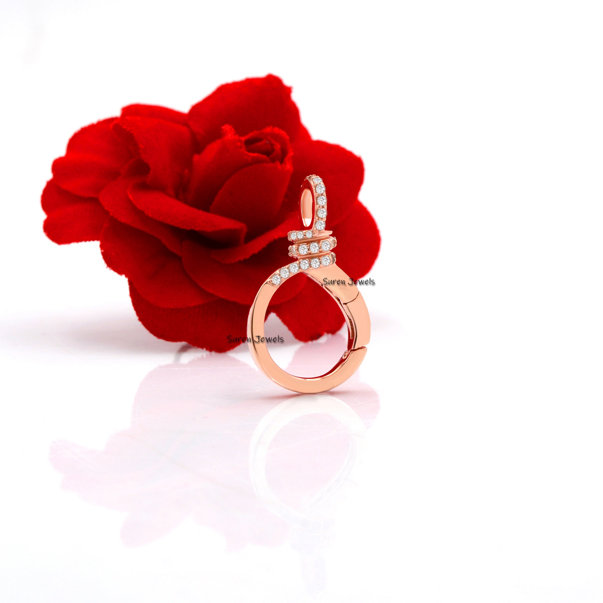 14k Gold Diamond Charm Lock 14k Gold Charm Enhancer Diamond - Etsy