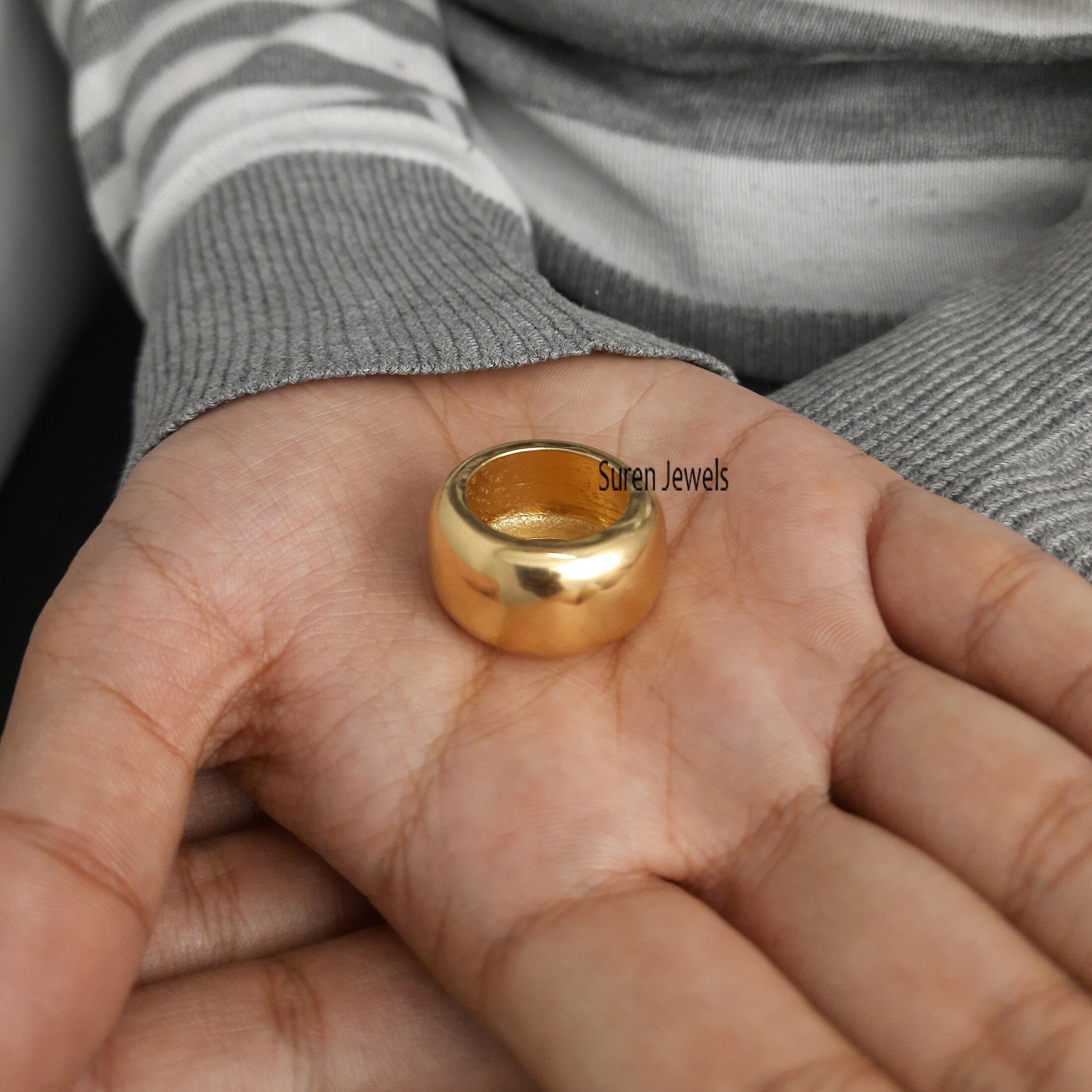 14K Gold Plated Cigar Ring 925 Silver Cigar Diamond Rings - Etsy