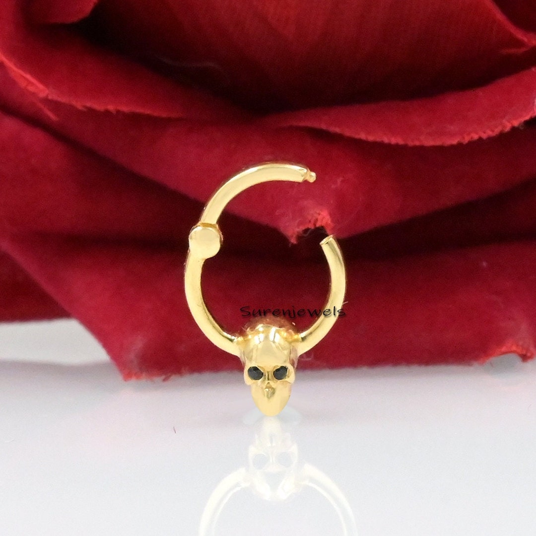 14k Gold Skull Enhancer Lock, 14k Gold Skull Charm Holder, 14k Gold ...