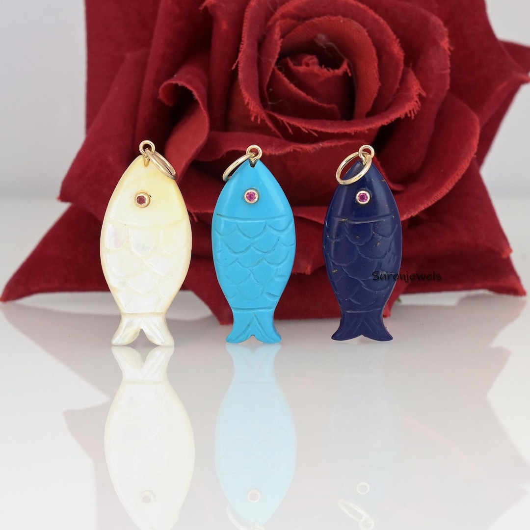 Turquoise Fish Charm, Designer Fish, Carving Fish Charm, Malachite Fish ...