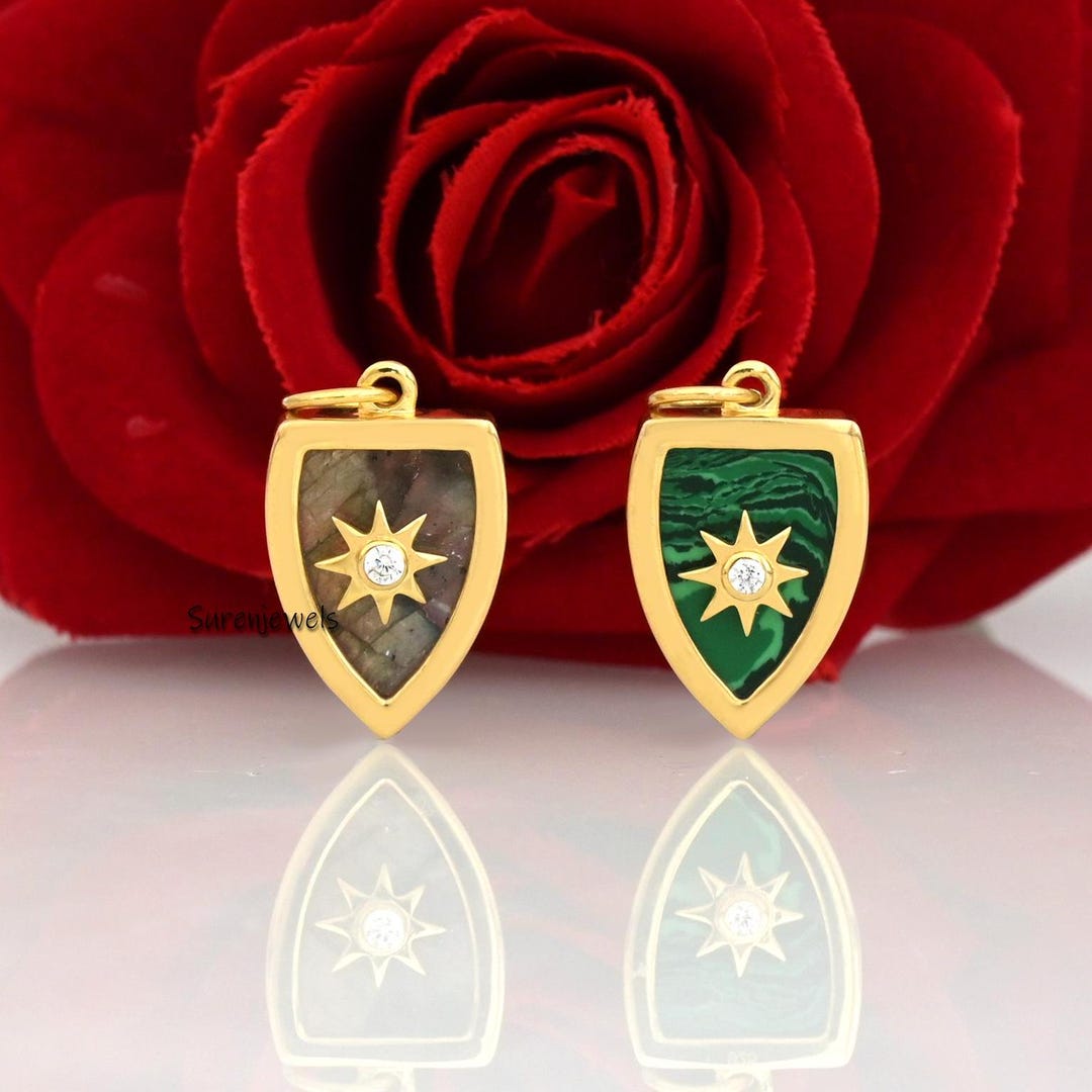 925 Silver Battlestar Paladin Shield Pendant, Silver Shield Pendant ...
