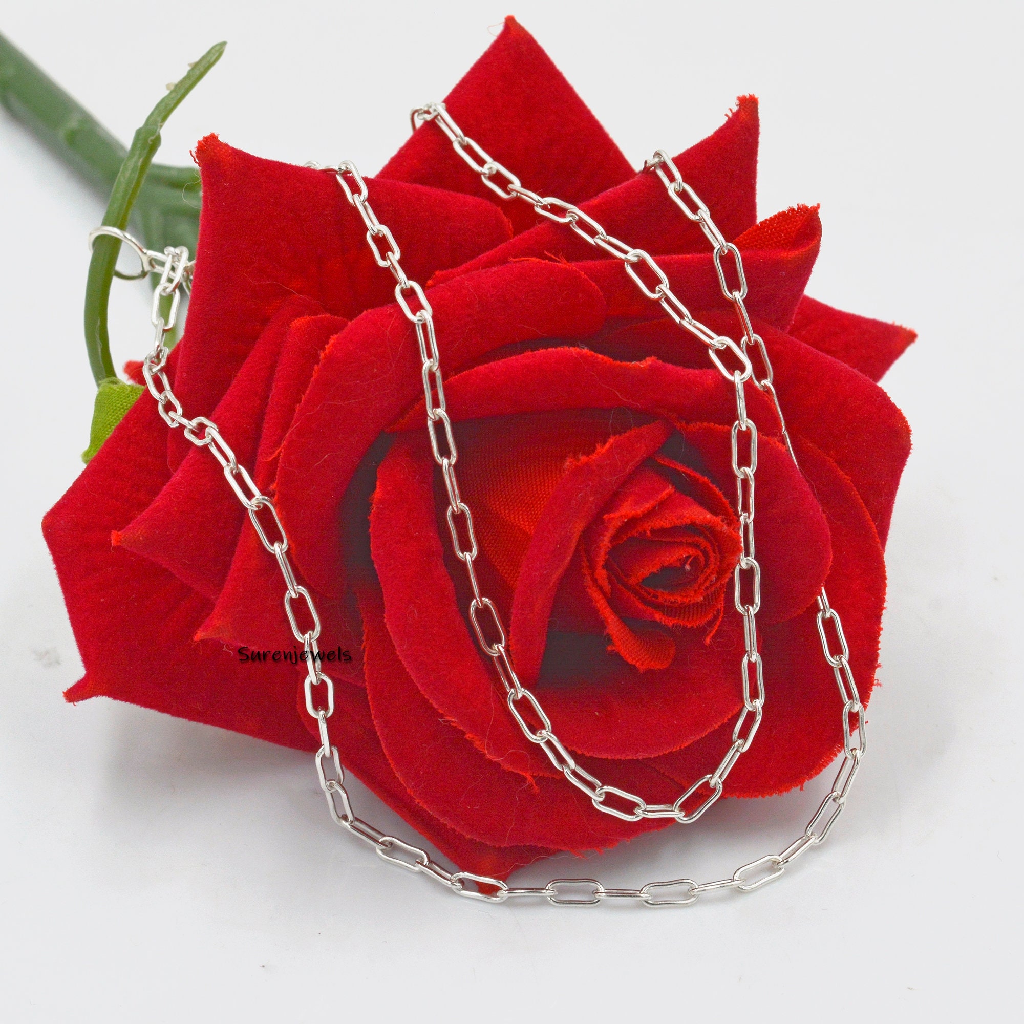 925 Silver Carabiner Cable Chain Necklace Carabiner Oval Link - Etsy Polska