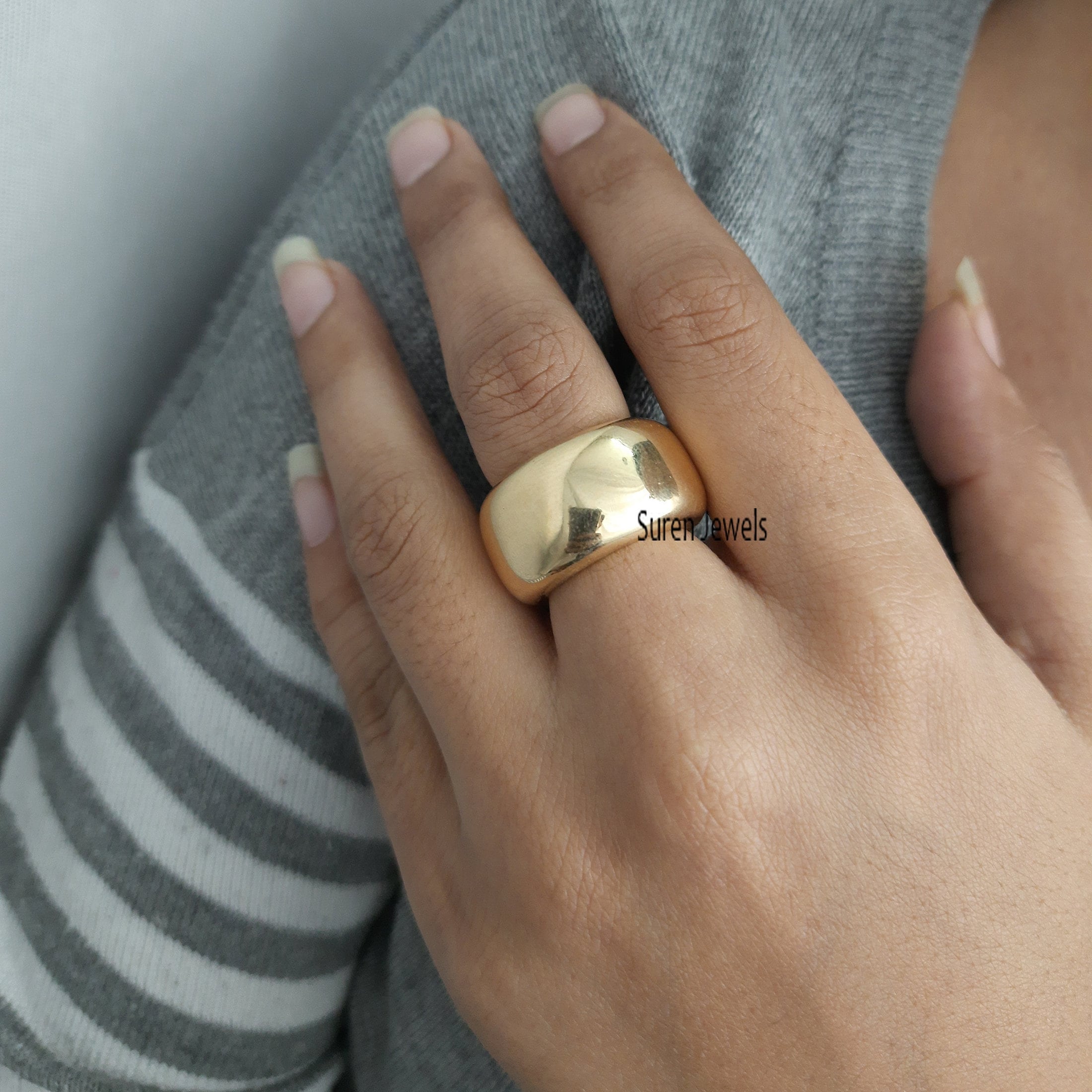 14K Gold Plated Cigar Ring 925 Silver Cigar Diamond Rings - Etsy