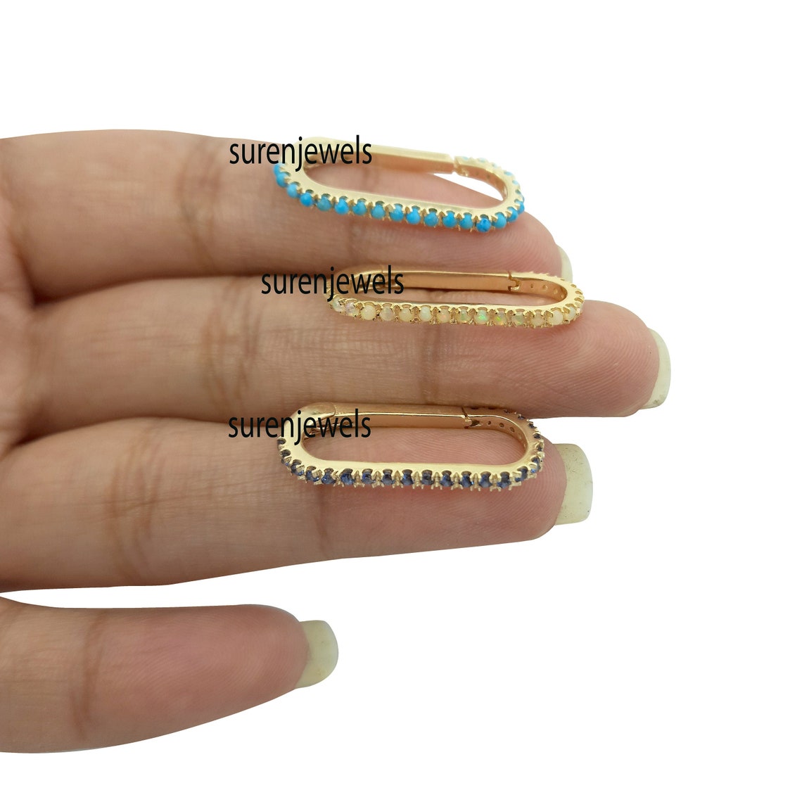 925 Silver Diamond Enhancer Link Lock: Turquoise Charm Holder - Etsy