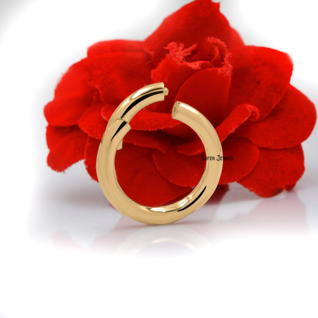 14K Yellow Gold Round Charm Enhancer - Handmade Gold Link - Etsy