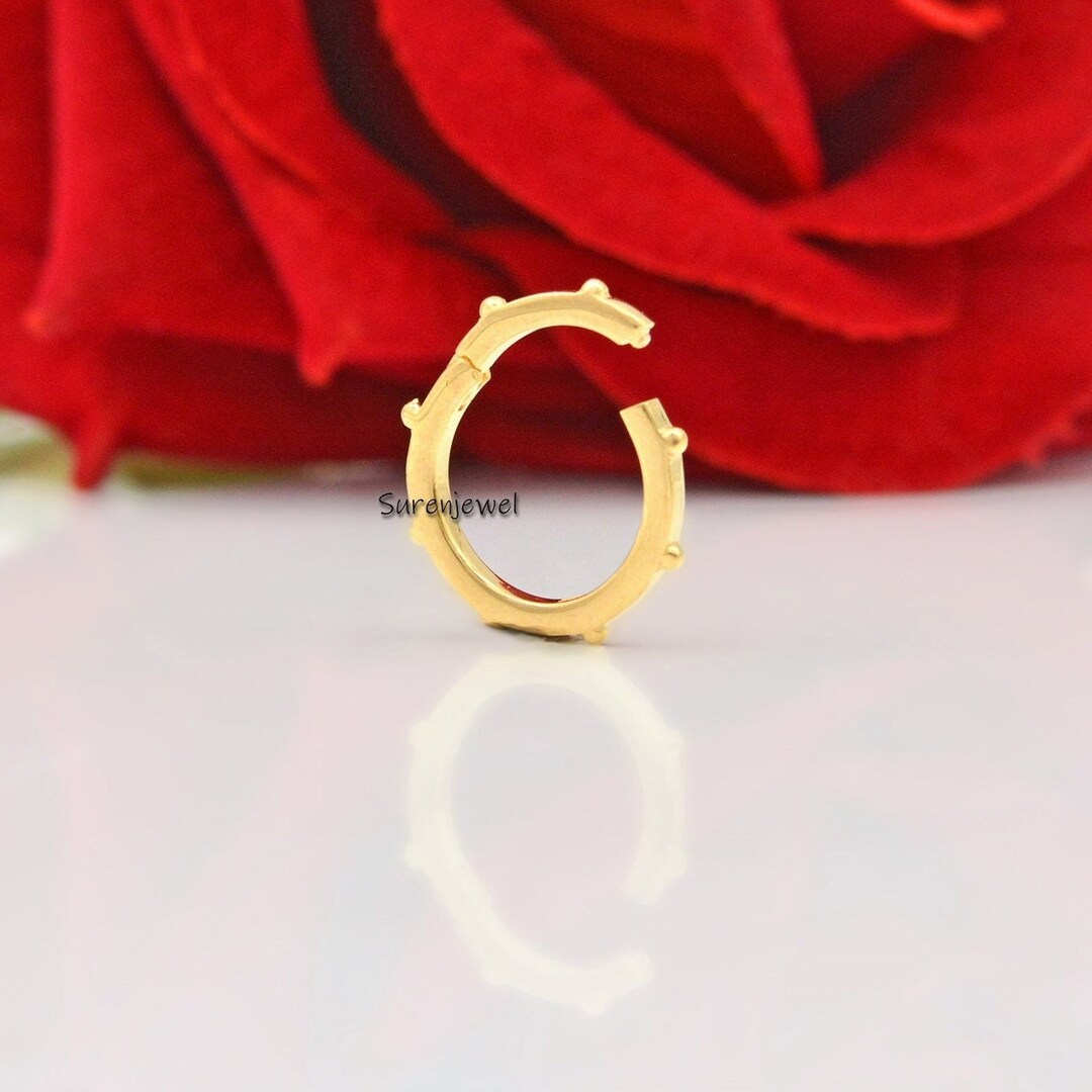 14K Gold Circle Enhancer, Round Ball Charms Holder, 14K Gold Enhancer ...