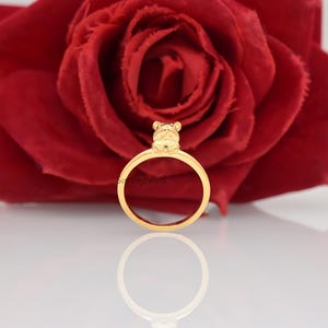 14k Gold Rabbit Ring: Dainty Bunny Animal Jewelry - Etsy