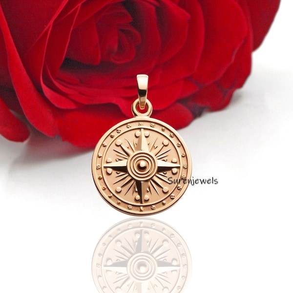Gold Compass Pendant - Etsy