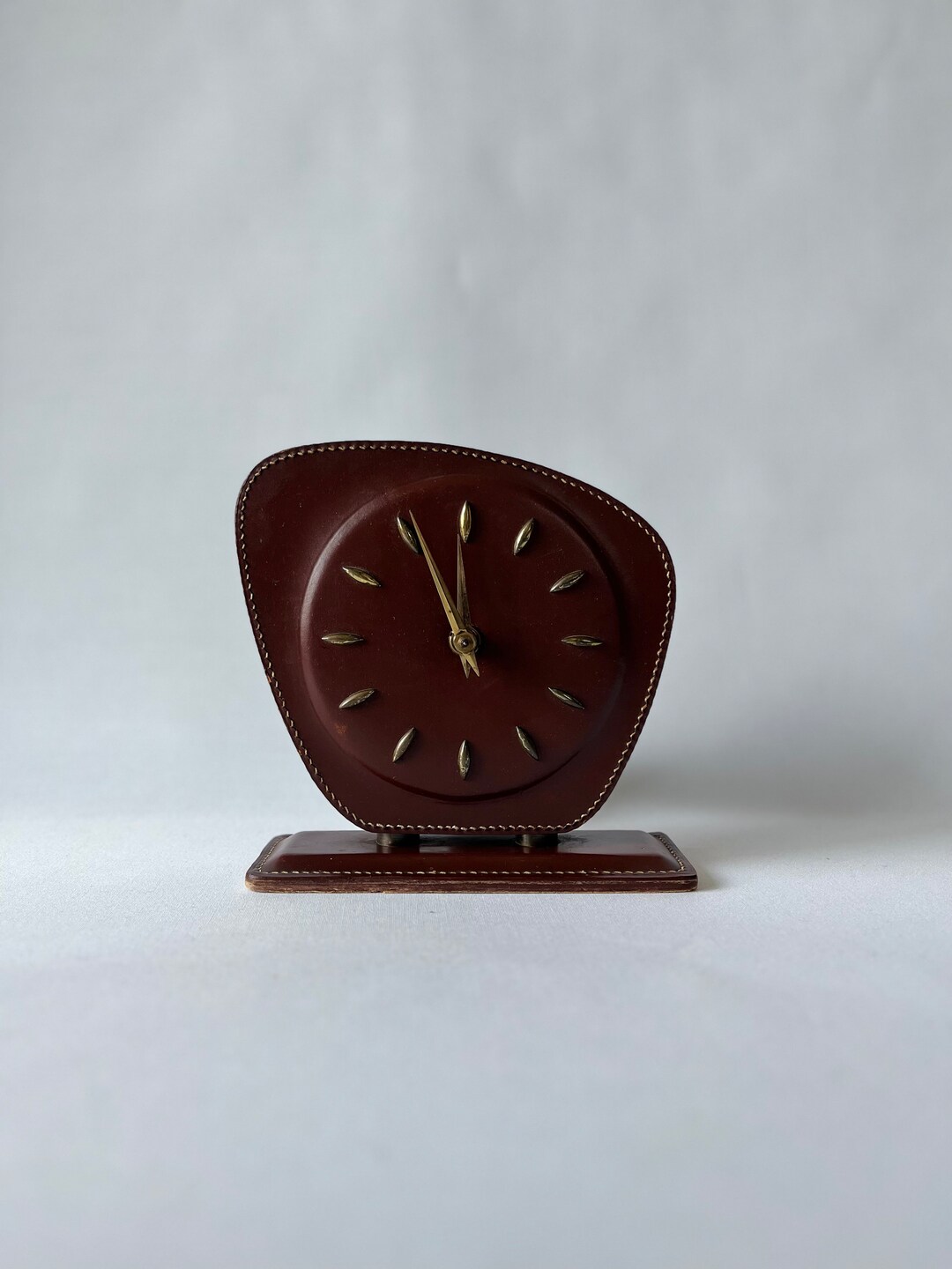 Vintage 1950's French Jacques Adnet Retro Mid Century Leather Brass ...