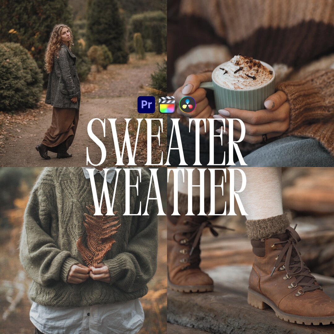 Sweater Weather Luts for Adobe Premiere Pro, 10 Video Luts, Neutral ...