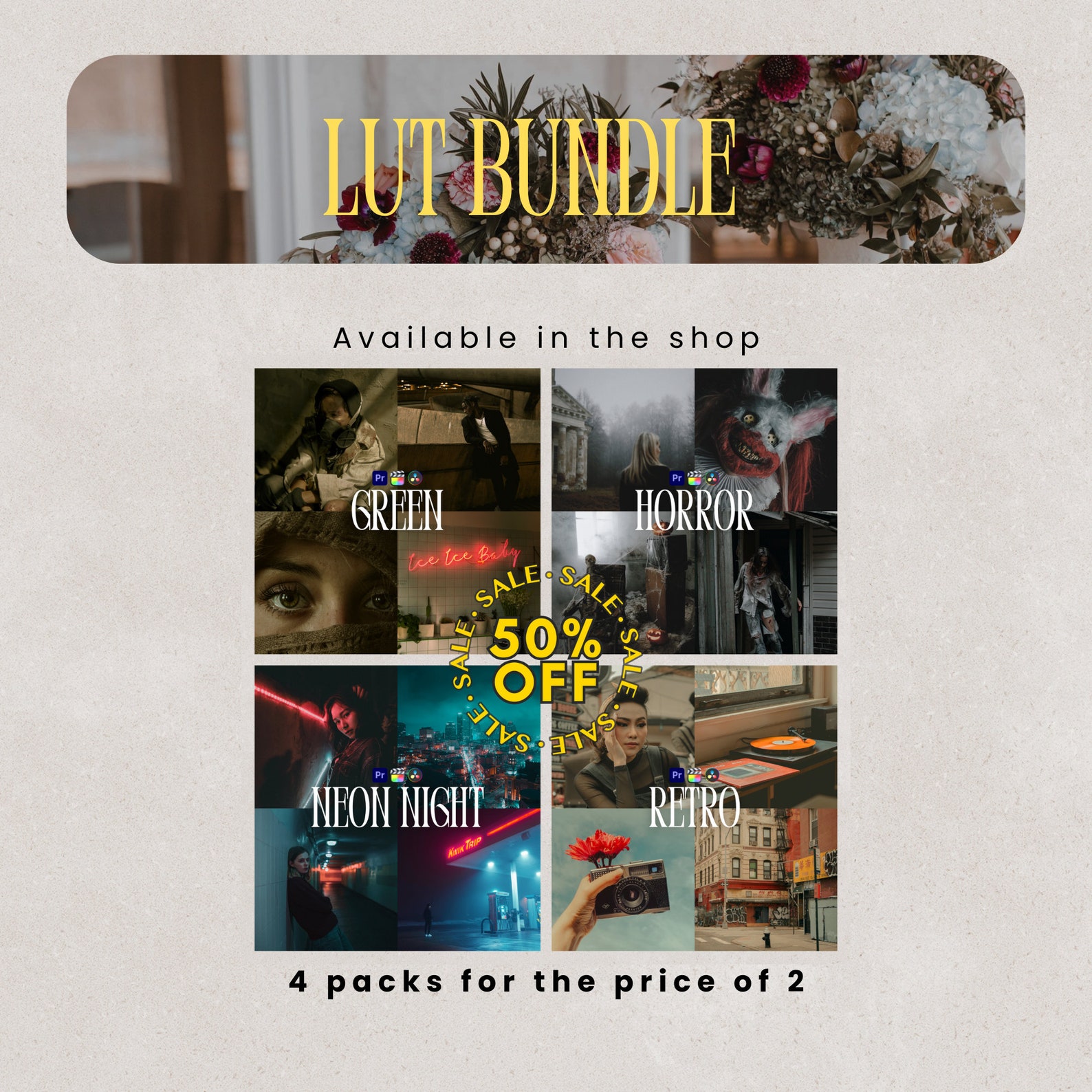 Neon Night Luts for Adobe Premiere Pro, 10 Video Luts, Cyberpunk ...