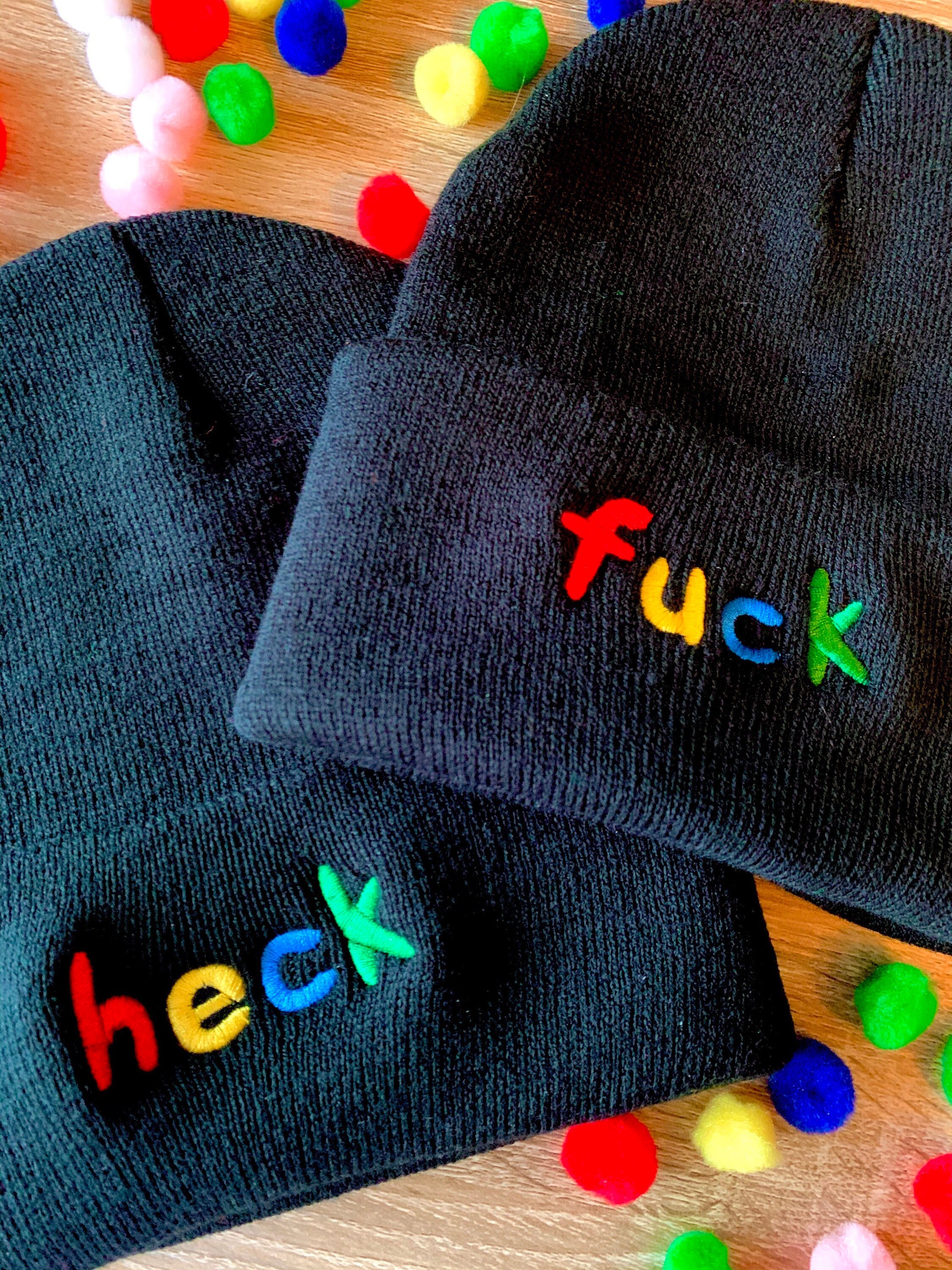 Profanity Fuck and Heck Soft Embroidered Beanie - Etsy