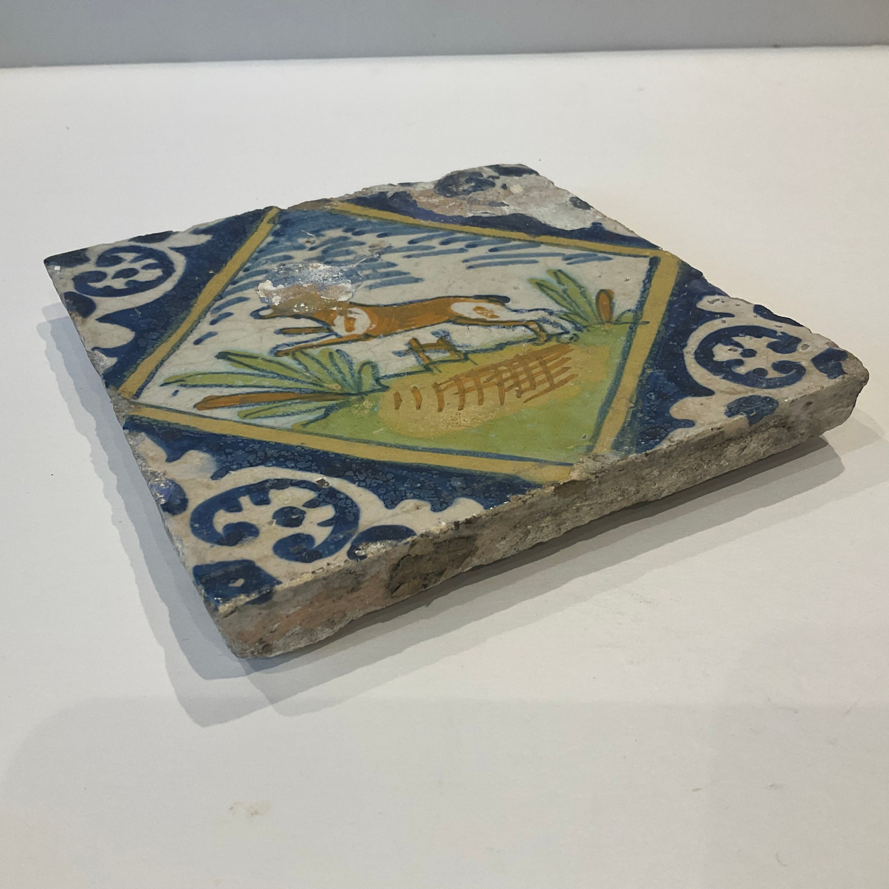 Very Esrly Polychrome Delft Tile of a Leaping Dog, Circa 1600 - Etsy ...