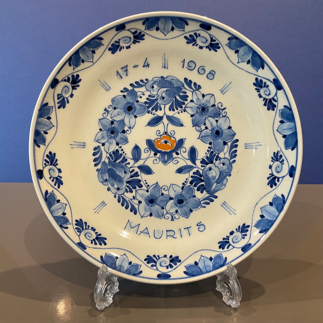 Delft Wall Plate by De Porceleyne Fles, Birth of Prince Maurits, 1968 ...