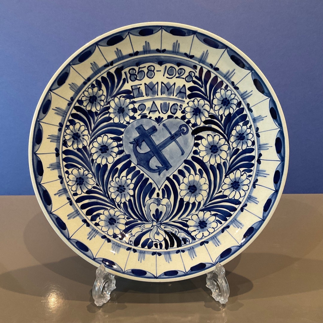 Delft Wall Plate by De Porceleyne Fles, Queen Emma’s 70th Birthday ...