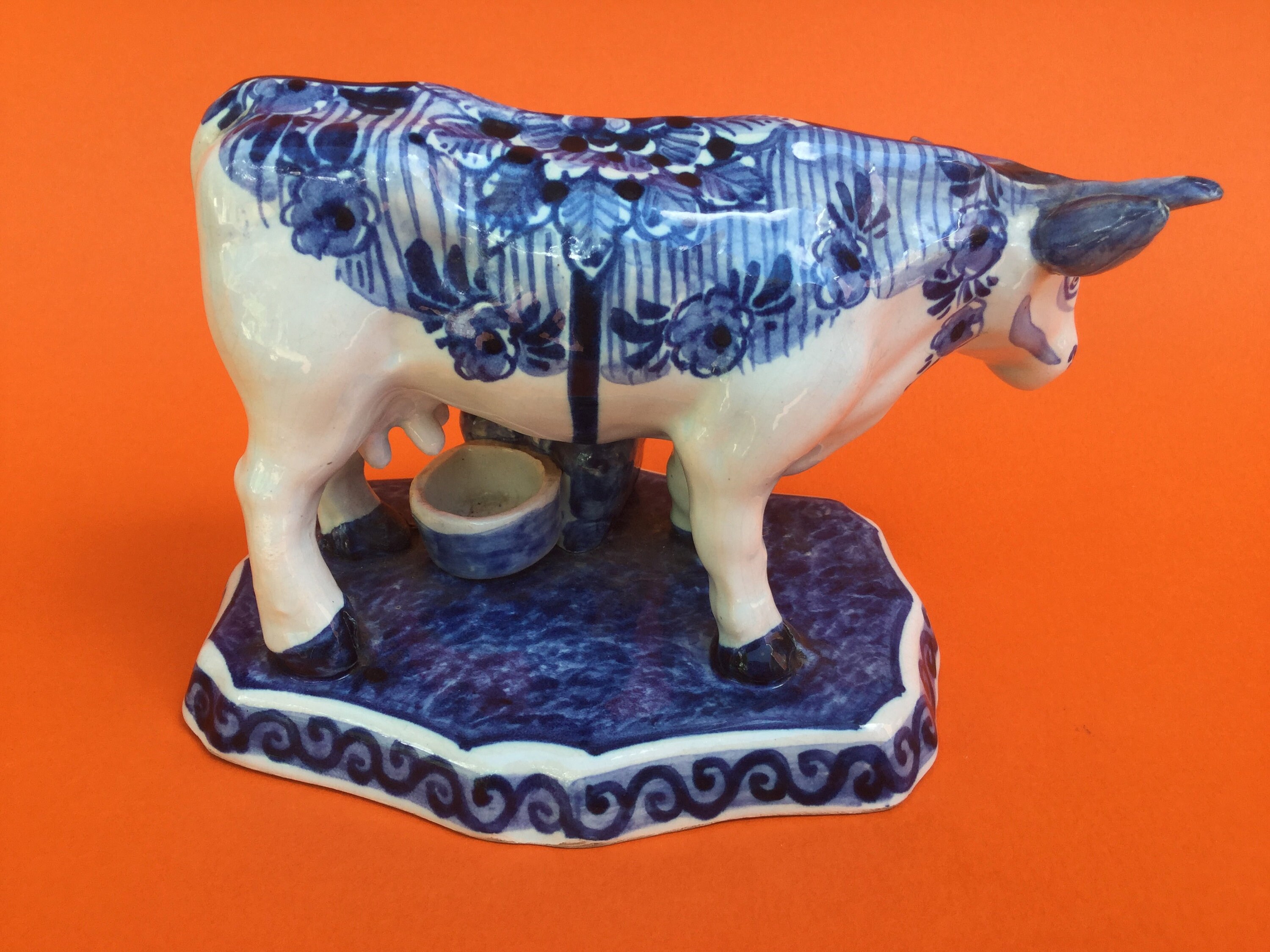 Oud Delft Delftware Figure of a Cow Being Milked. This Dates - Etsy