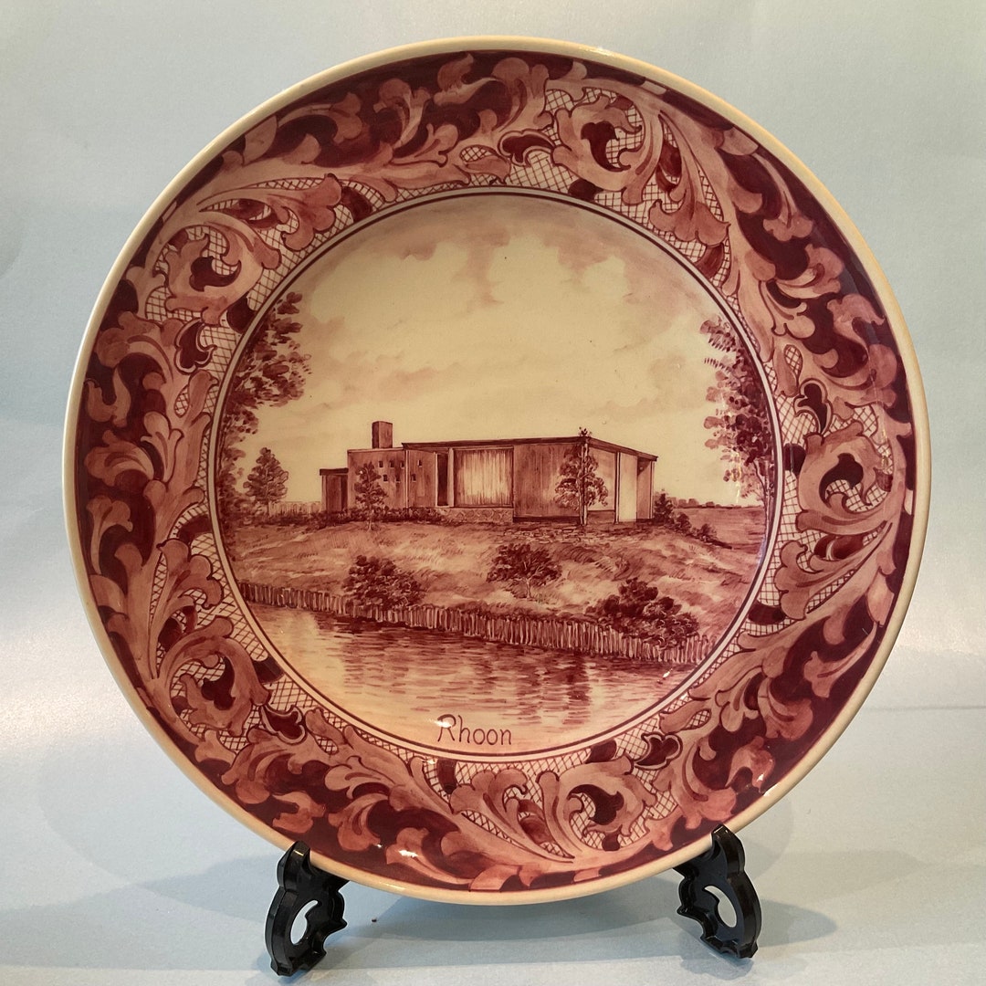 A Unique Red Delft Wall Plate of Rhoon From the 1960s (1) - Etsy