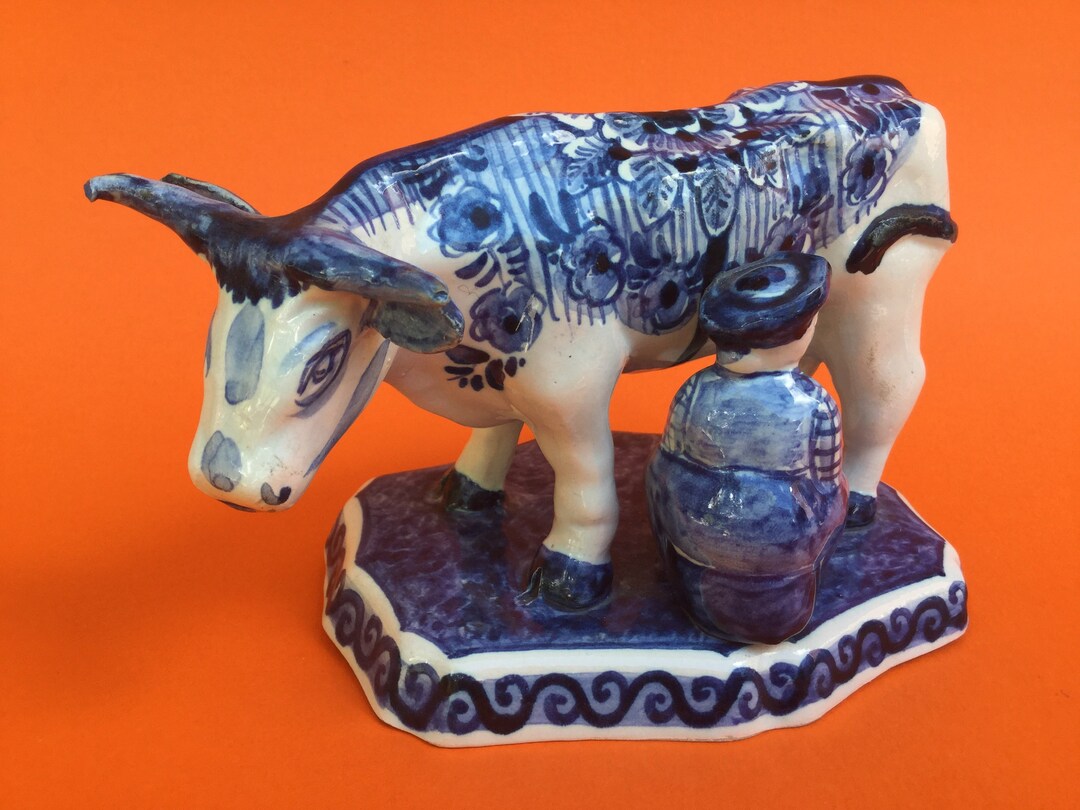 Oud Delft Delftware Figure of a Cow Being Milked. This Dates From the ...