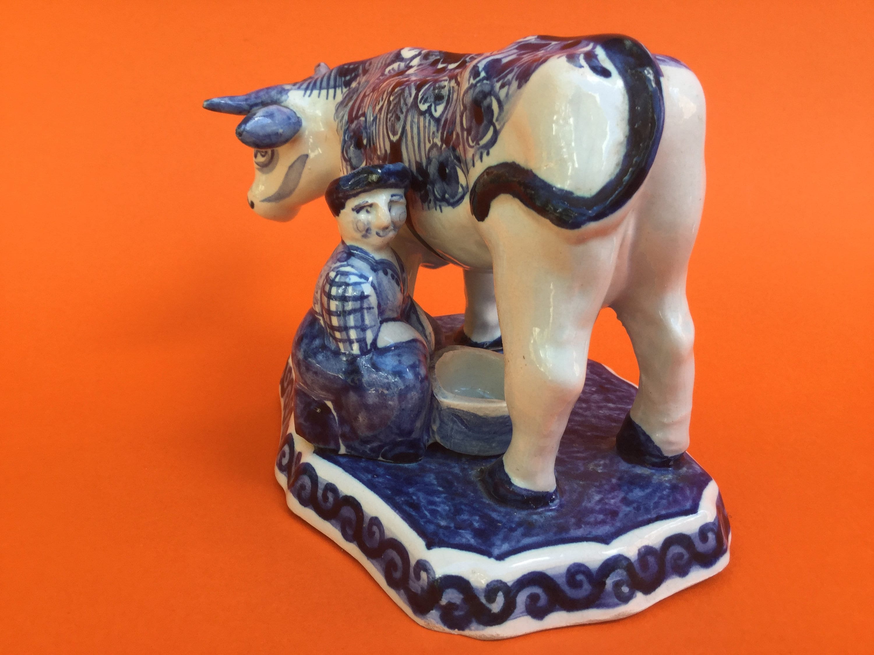 Oud Delft Delftware Figure of a Cow Being Milked. This Dates - Etsy